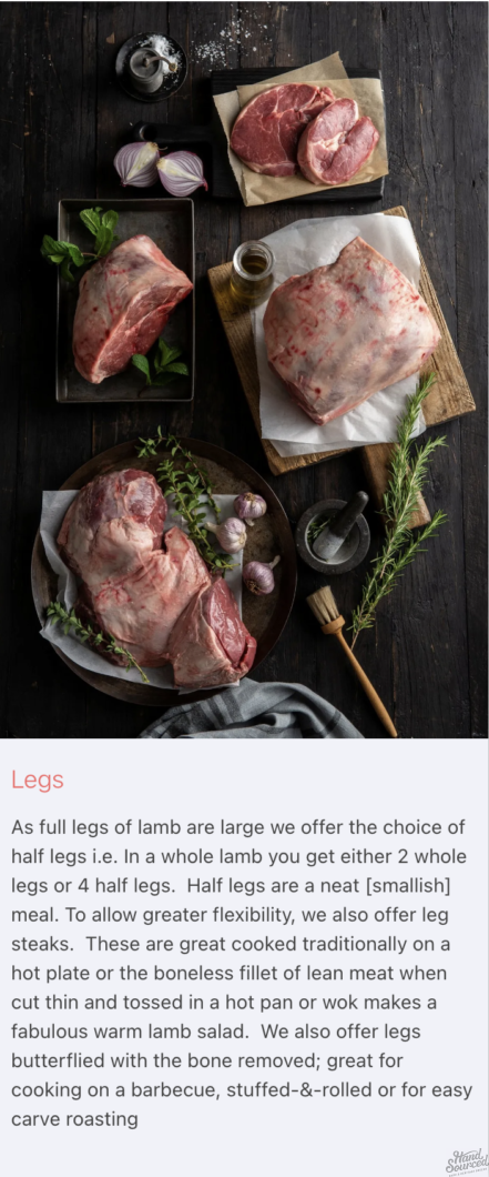 Moorlands Lamb Description - Hand Sourced